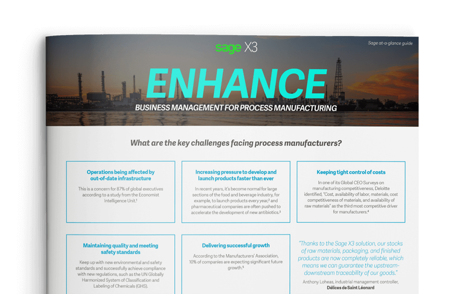 Process Manufacturing Sage X3 - Food, Textiles & More | Sage Canada