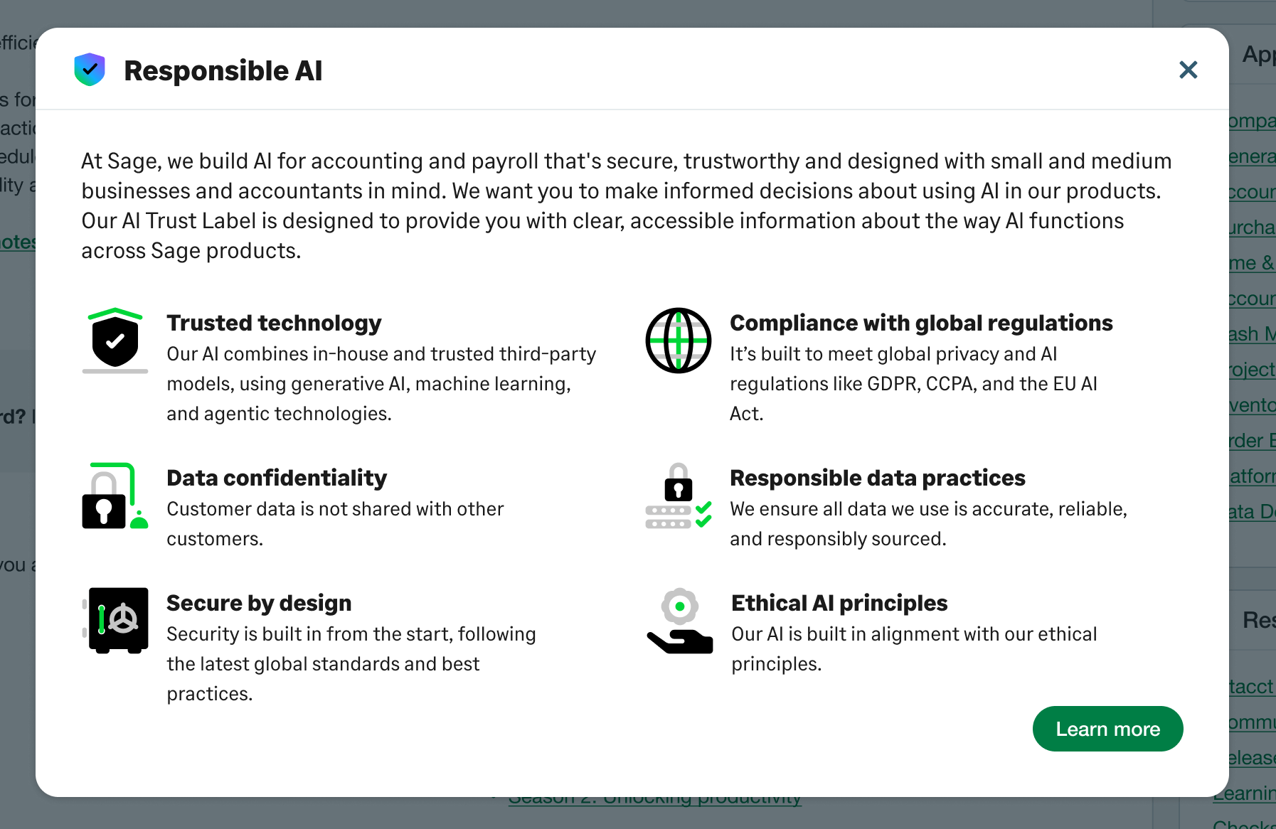 Sage AI Trust Label now live for tens of thousands of users