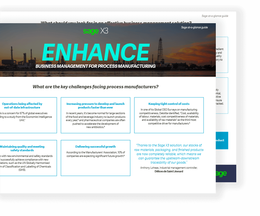 Sage Business Cloud X3 for Process Manufacturing | Sage UK