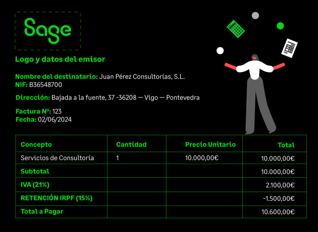 Factura con retención: Cómo hacerla I Sage Advice